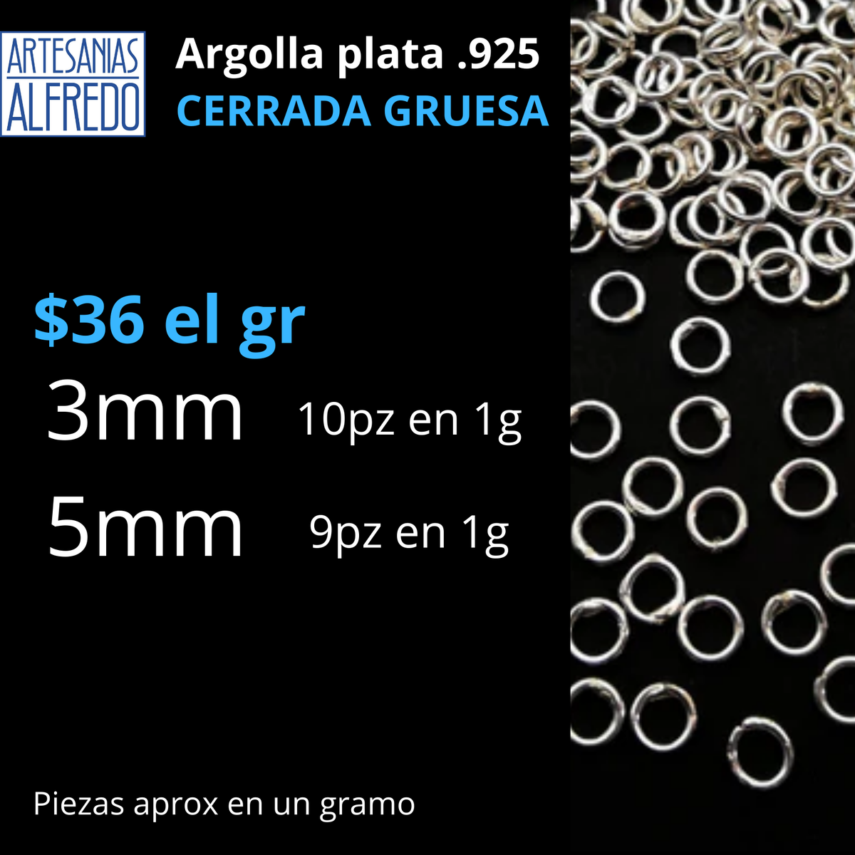 Argolla cerrada gruesa de plata .925 – ArtesaniasAlfredo