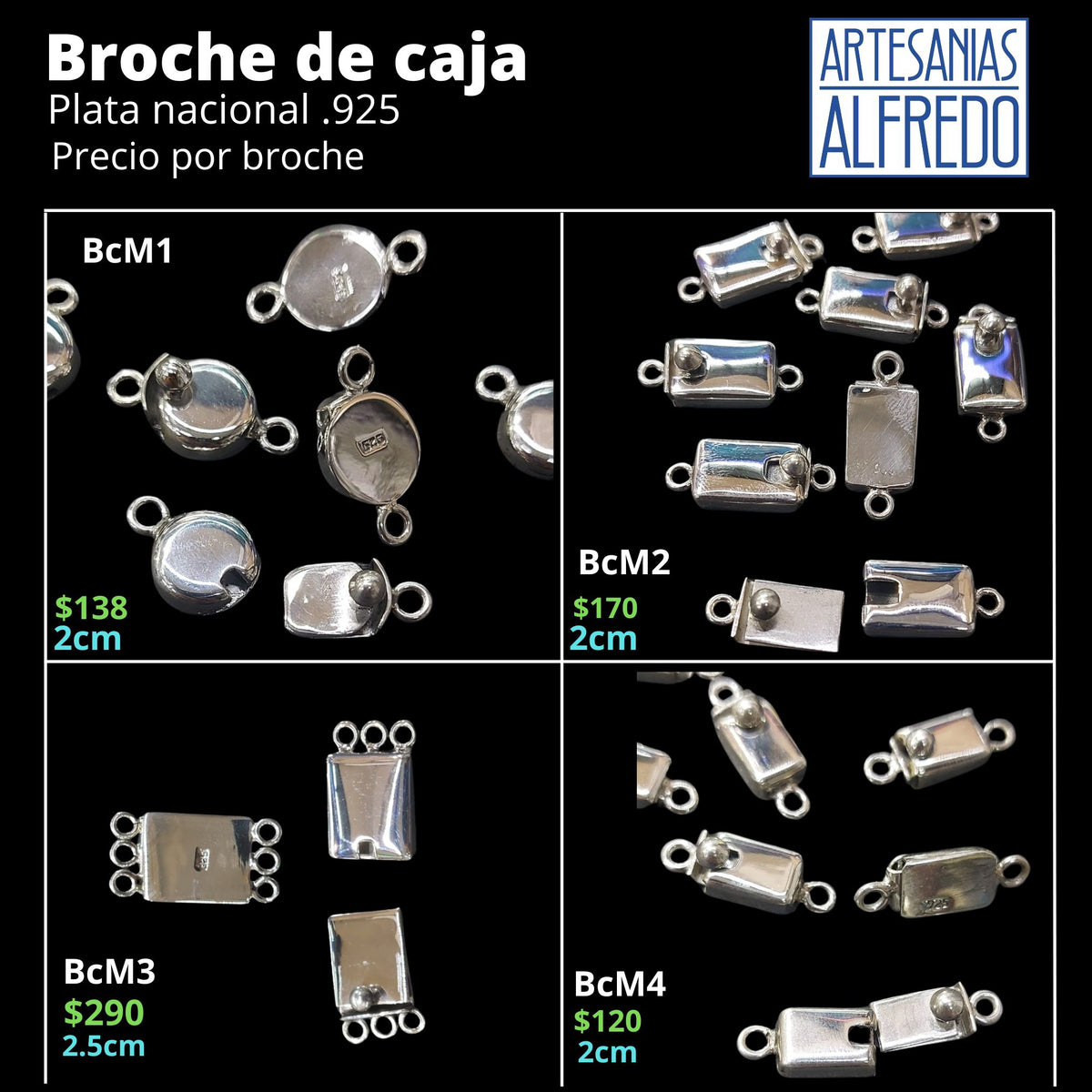 Broche de caja plata nacional .925 – ArtesaniasAlfredo