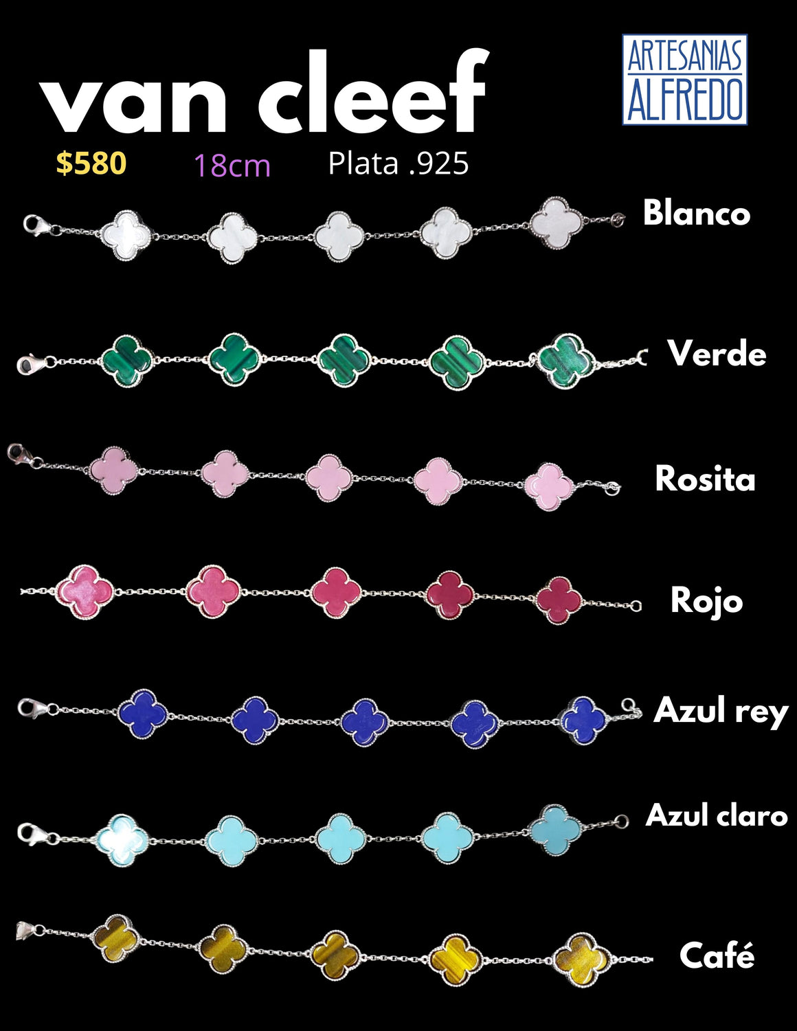 van cleef pulsera plata .925 – ArtesaniasAlfredo